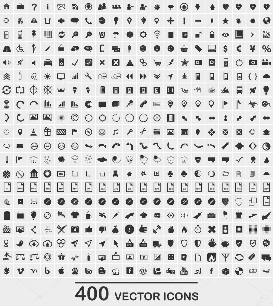 Collection Vector Icons — Stock Vector © robisklp #20210995 Collection Vector Icons — Stock Vector © robisklp #20210995