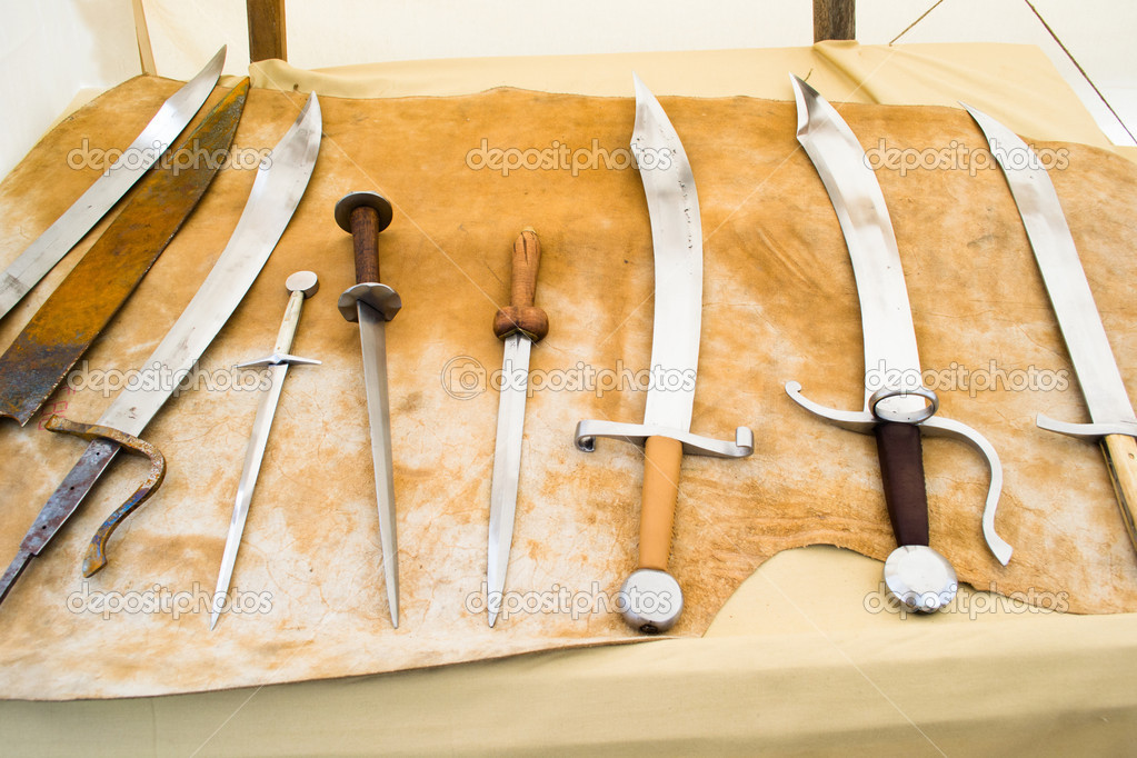 Medieval blades on display — Stock Photo © starmaro #25050171