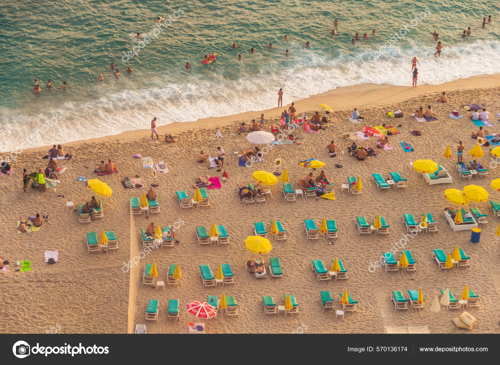 Sandy Beach Cleopatra Turkey Bird's Eye View Beach Sea Travel — Stock ...