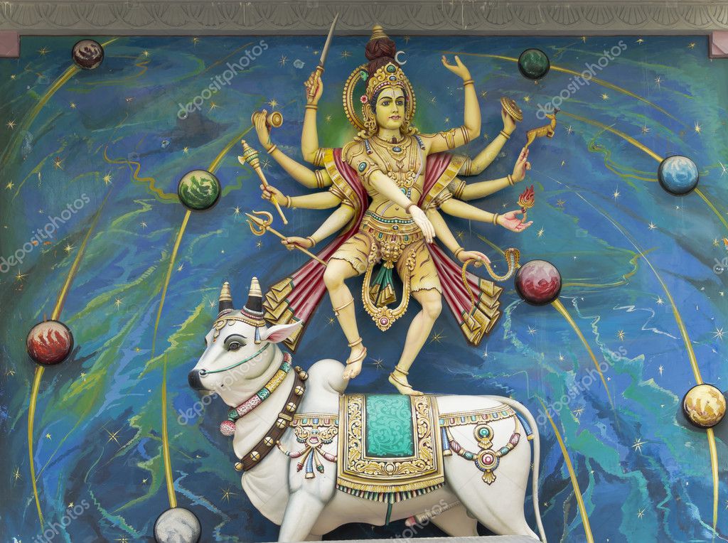 Indian God Statue with Cow at the Temple Stock Photo by ©epastor16 28684865