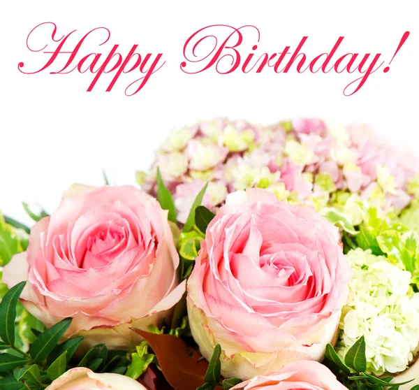 Bouquet of fresh pink roses isolated on white — Stock Photo ...