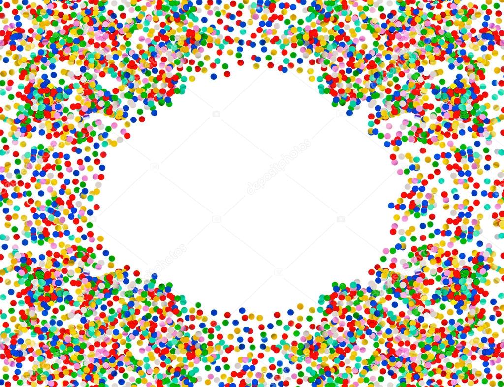 Colorful confetti frame. red, blue, green, yellow confetti Stock Photo ...
