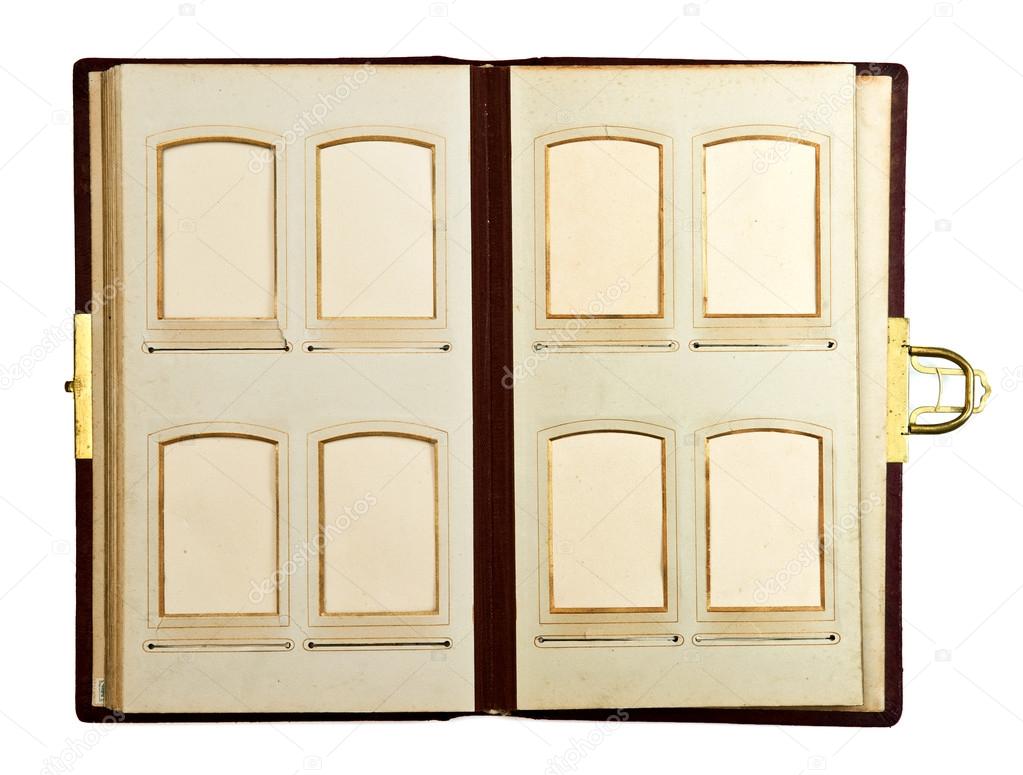 Open antique empty photo album pages — Stock Photo © LiliGraphie #14075082