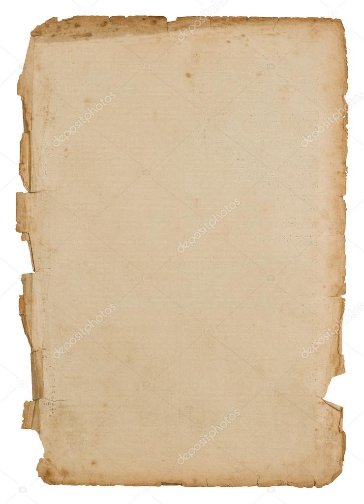 Página de livro antigo isolada no branco — Fotografia de Stock #24429677