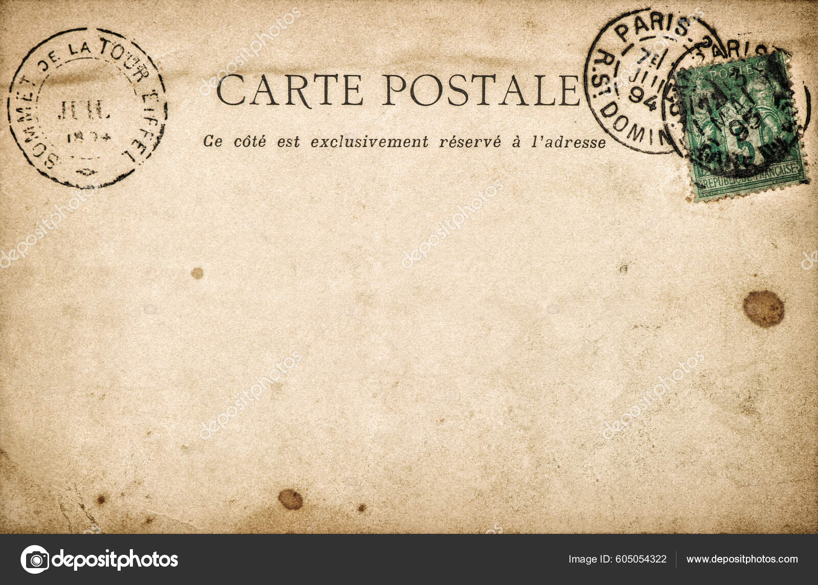 Vintage Postcard Letter Used Stained Paper Texture Background — Stock ... Vintage Postcard Letter Used Stained Paper Texture Background — Stock ...
