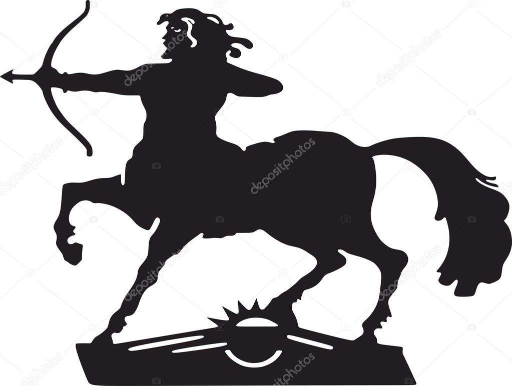Silhouette centaur with a bow — Stock Vector © vic-tor #14114127
