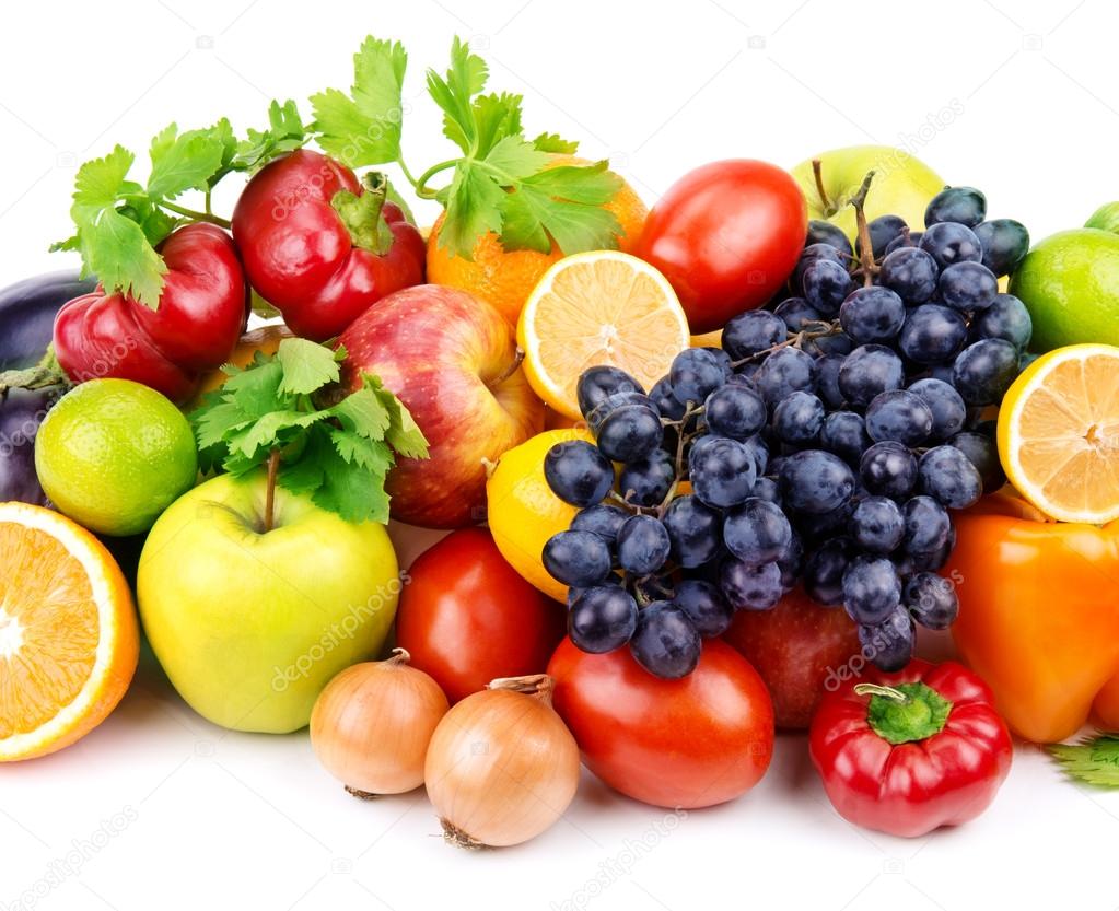 Set of different fruits and vegetables Stock Photo by ©Alinamd 27181109