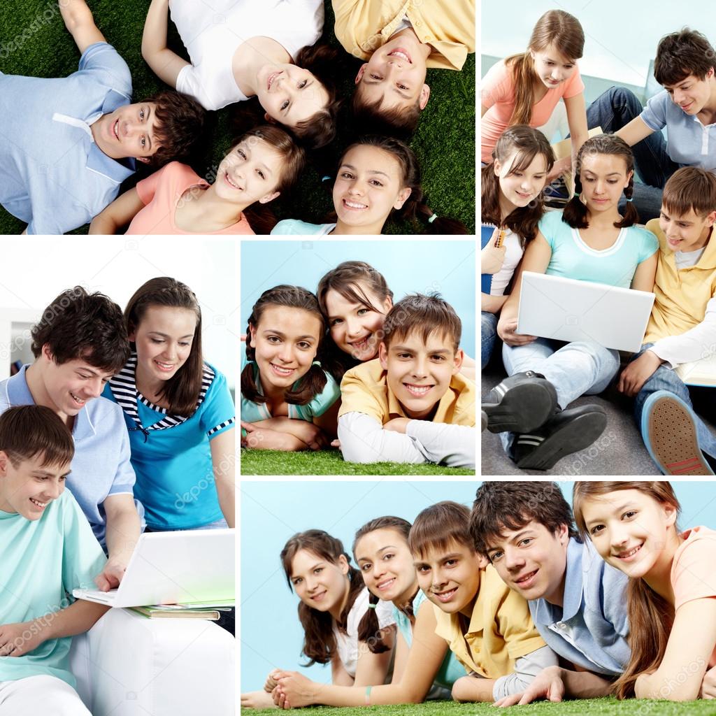 adolescente collage — Foto de stock © pressmaster #12224893