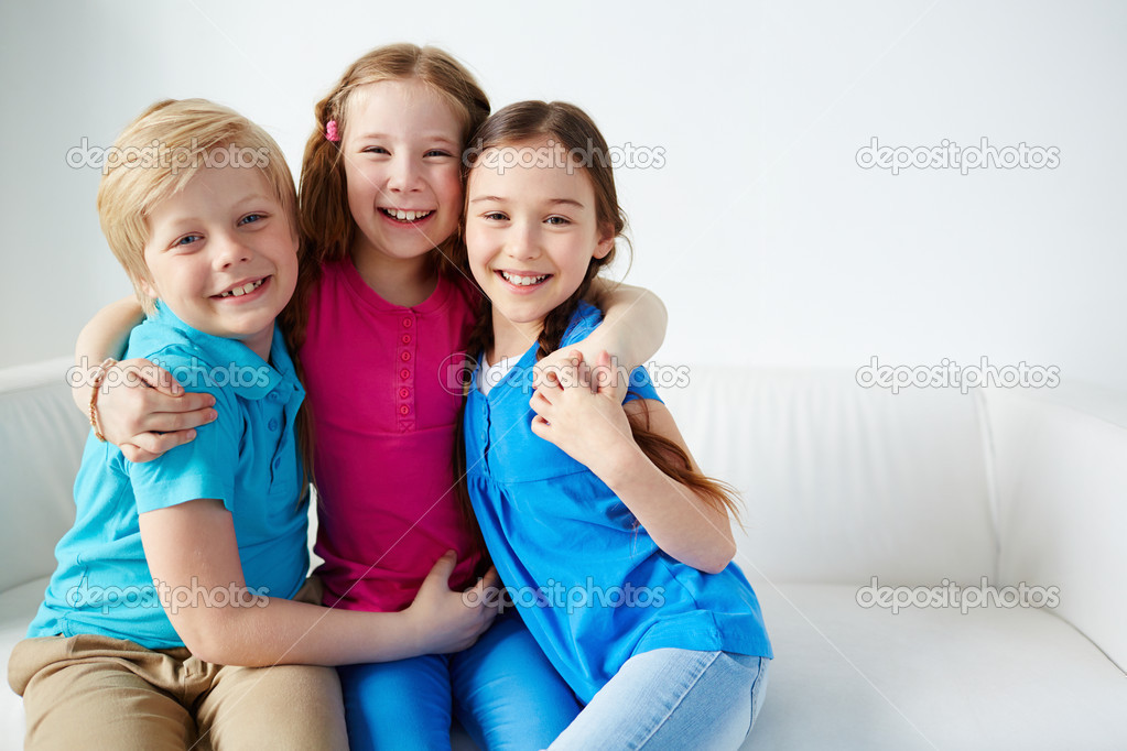 Three Little Girls Hugging