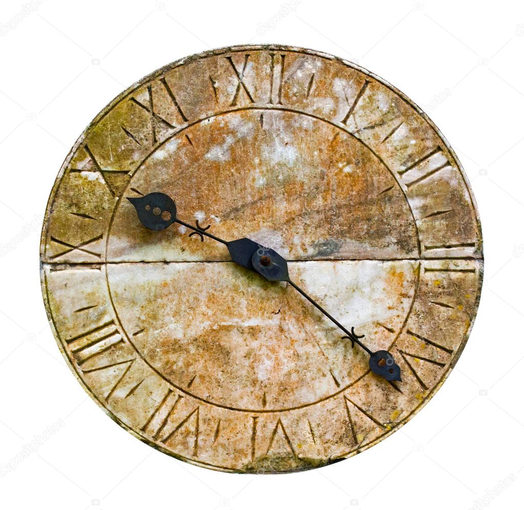 Stone clock on a wall against white background Stock Photo by ©wlad74 ...