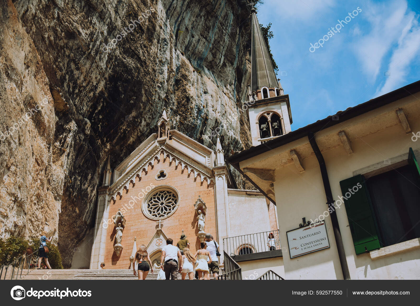 Italy Spiazzi 2022 Santuario Basilica Madonna Della Corona Path Church ...