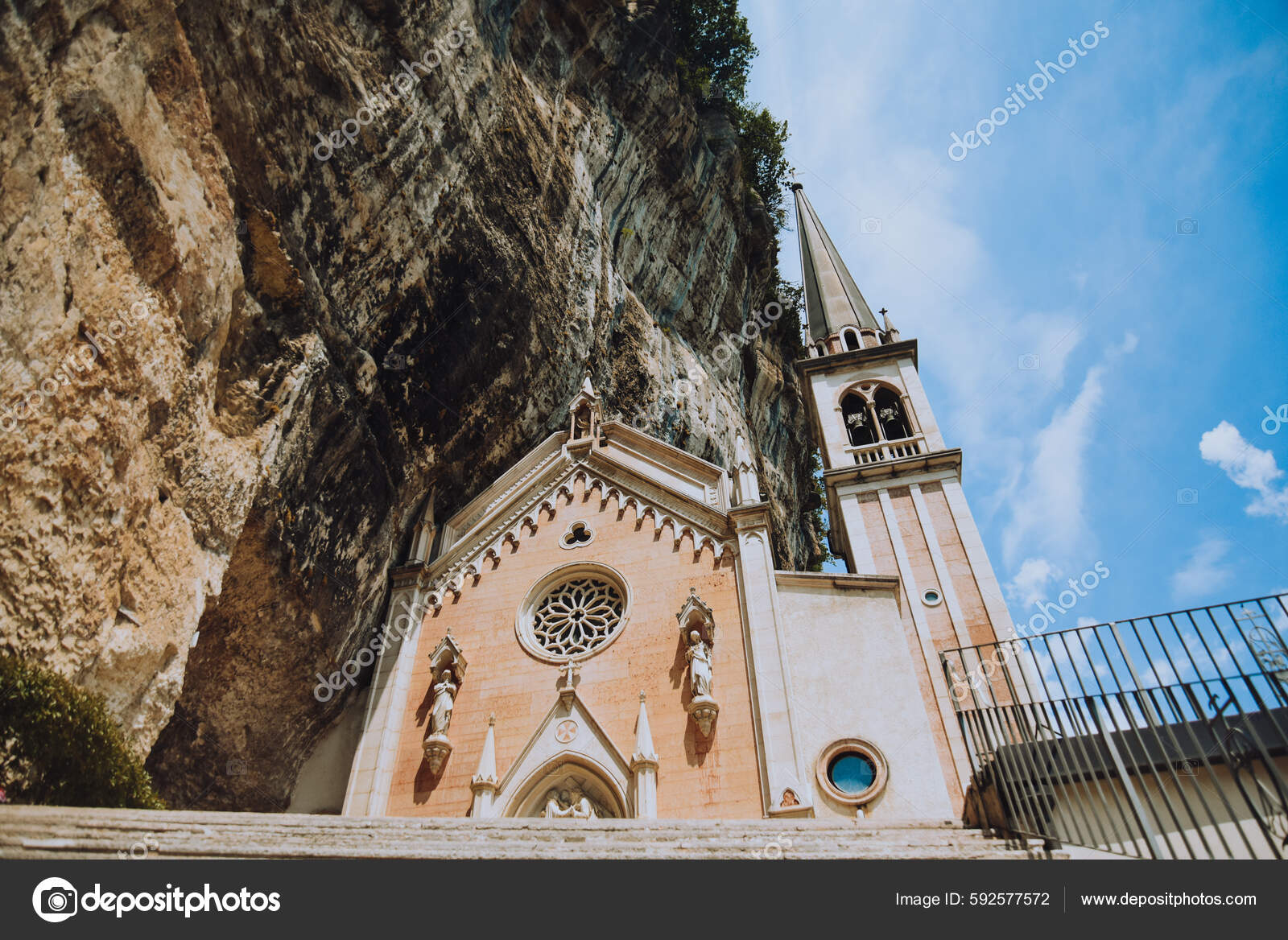 Italy Spiazzi 2022 Santuario Basilica Madonna Della Corona Path Church ...