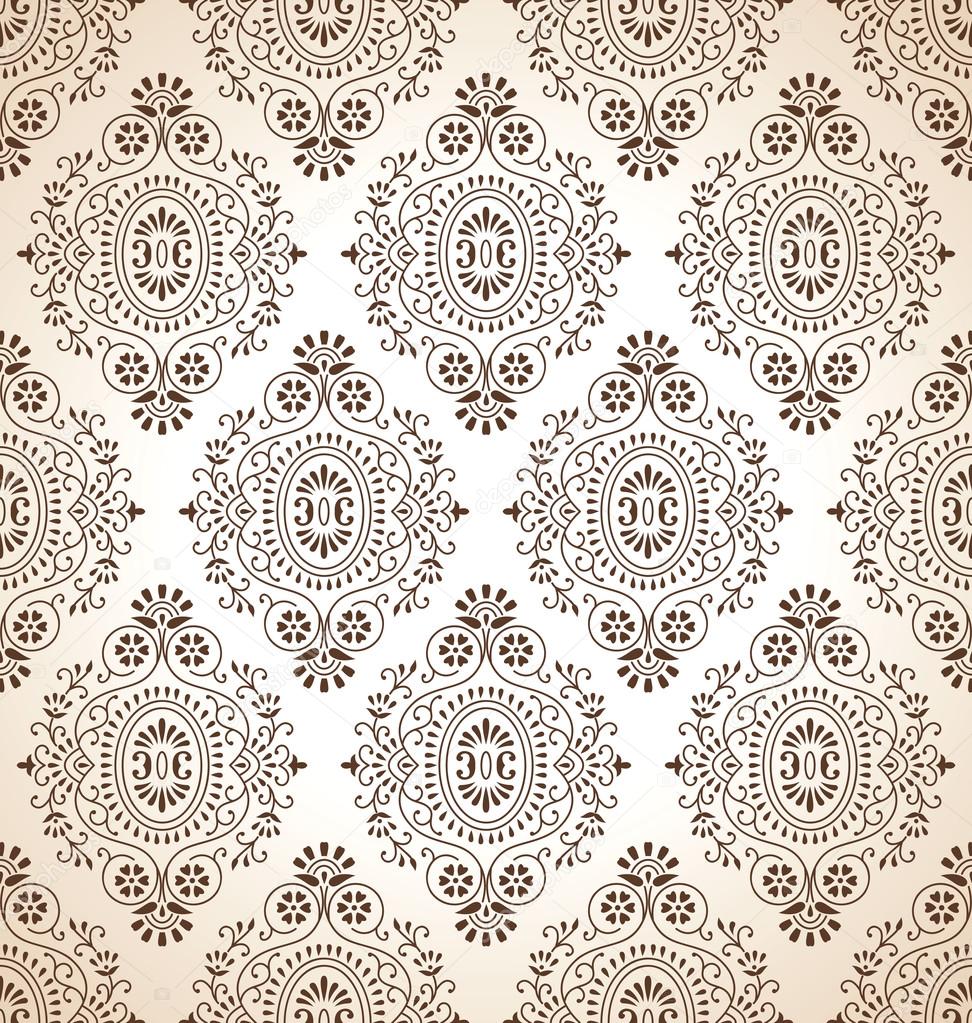 Traditional brown seamless wallpaper Stock Vector by ©malkani 14777037