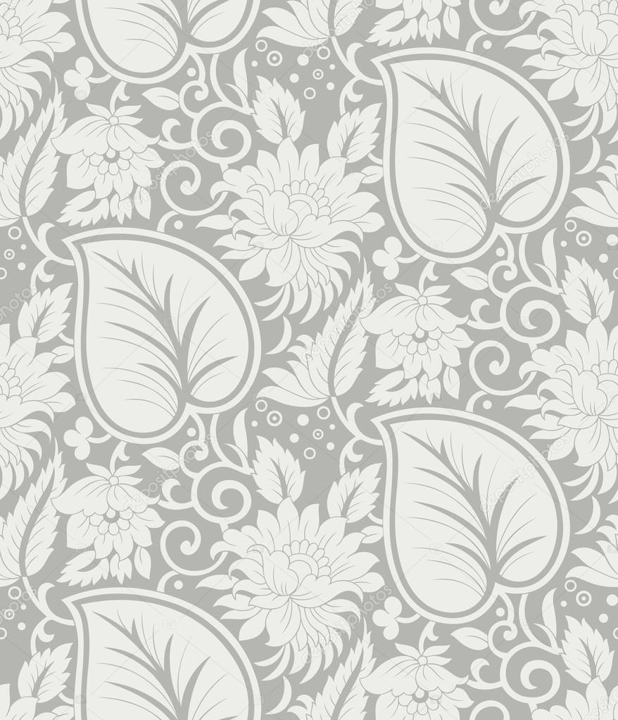 Seamless silver floral background ⬇ Vector Image by © malkani | Vector ...
