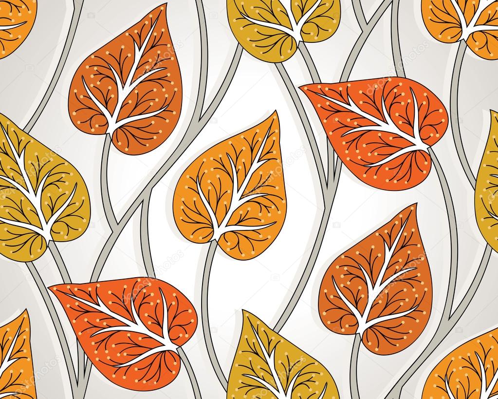 Seamless fancy leaves wallpaper Stock Vector Image by ©malkani #22577403