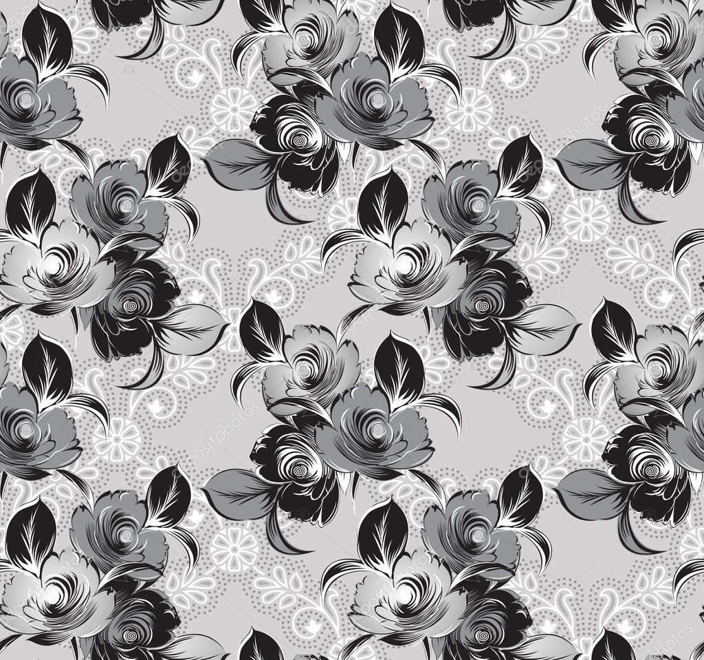 Seamless fancy rose flower background Stock Vector by ©malkani 30544671