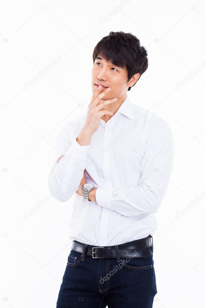 Thinking young Asian man — Stock Photo © hans3513 #38049771