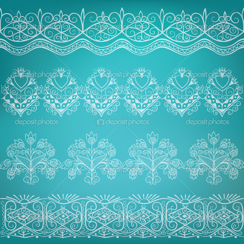 Set of ethnic folk border — Stock Vector © jera #44466251