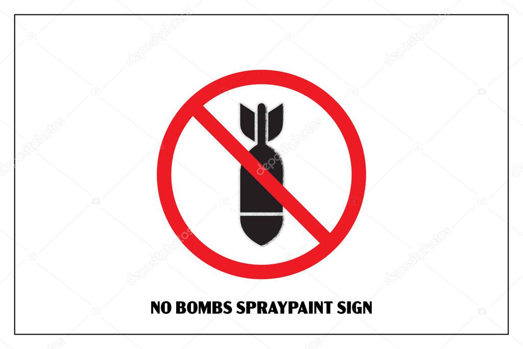 Detener las bombas signo de graffiti contra la guerra. Diseño de ...
