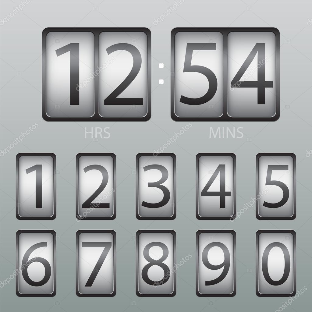 Vector Countdown Timer and Scoreboard Numbers Stock Vector by ©golubok ... Vector Countdown Timer and Scoreboard Numbers Stock Vector by ©golubok ...