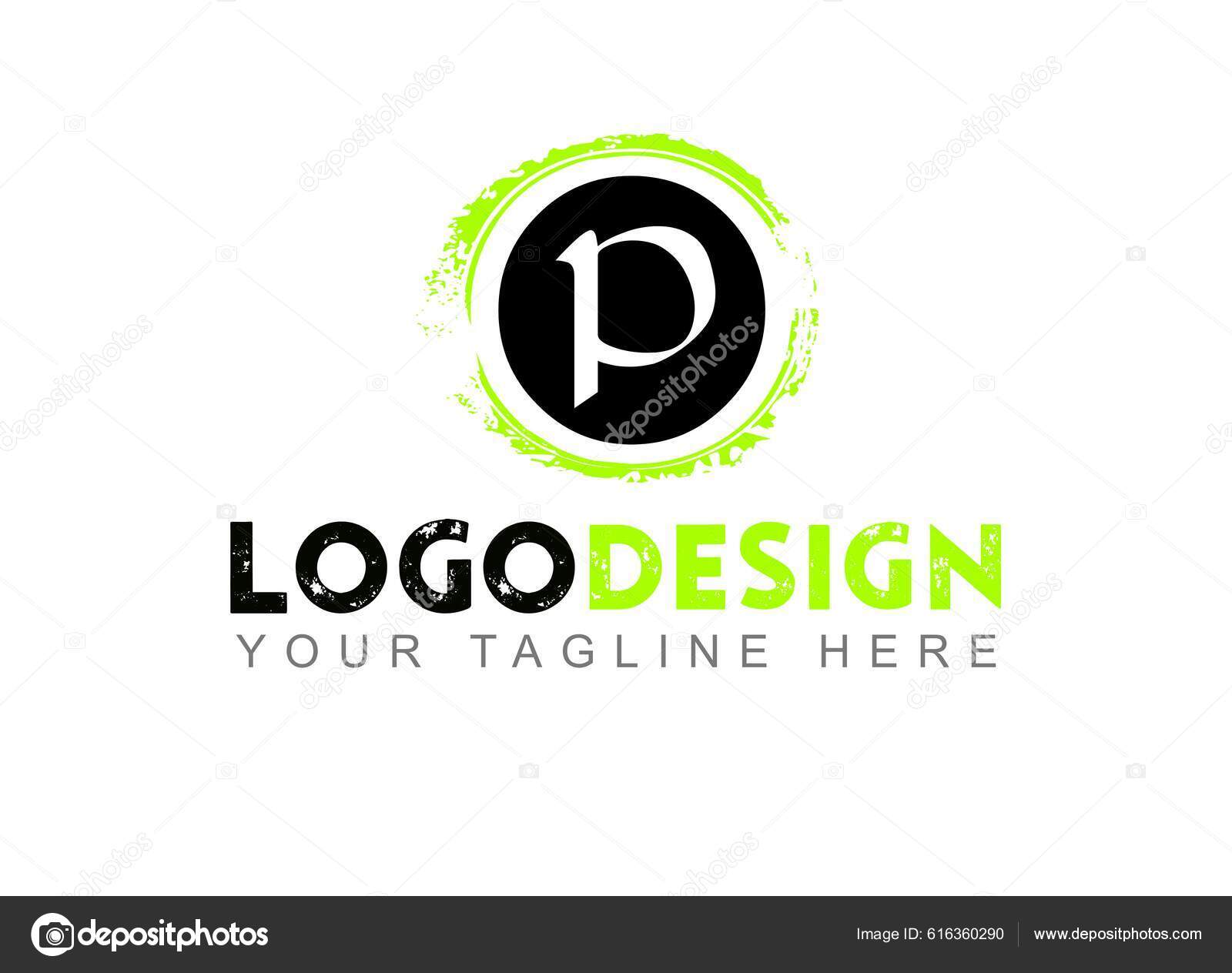 Letra Logo Design Texto Aquí Logo Plantilla Sobre Fondo Blanco — Foto ...