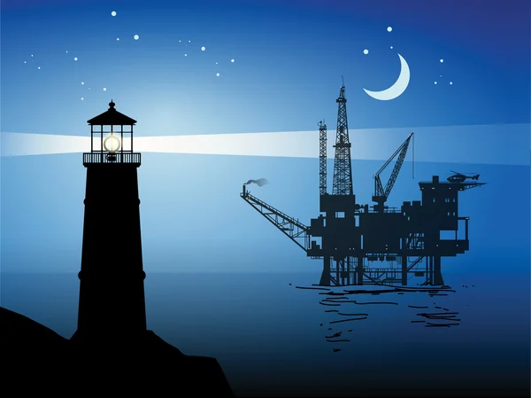 Offshore drilling platform Vector Art Stock Images | Depositphotos