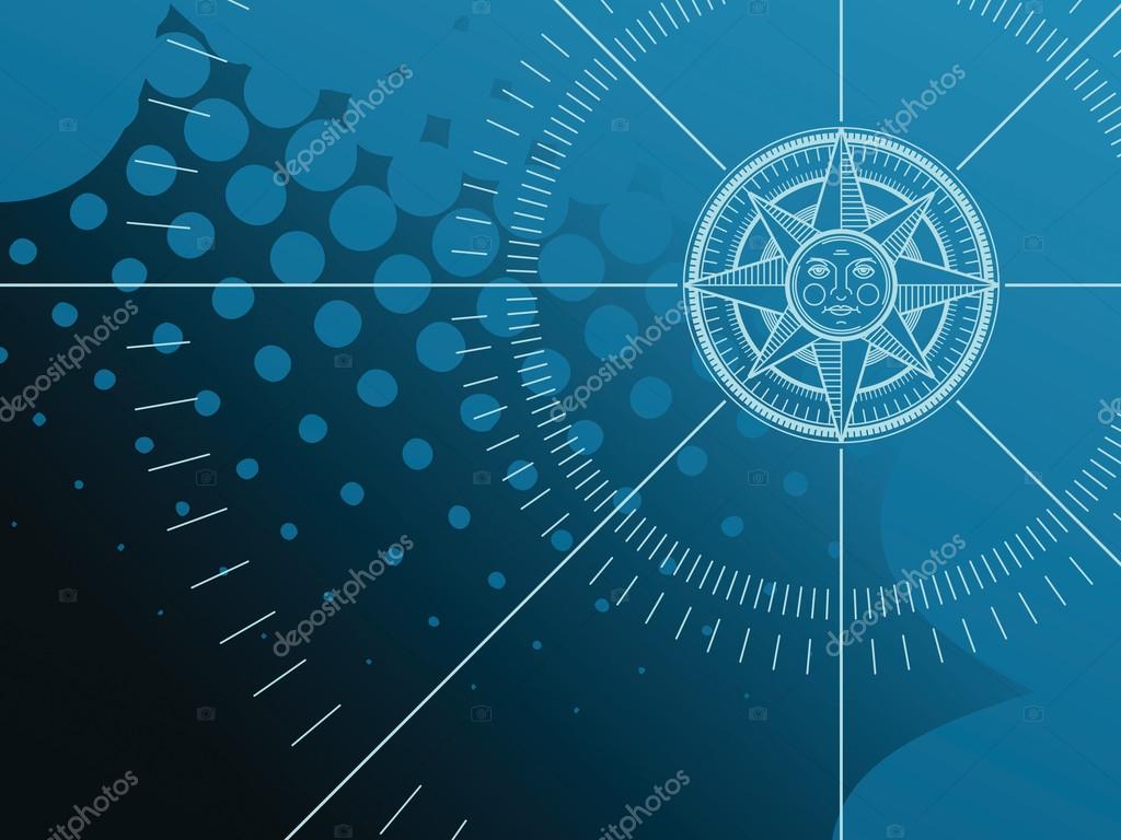 Blue background with compass — Stock Vector © _fla #16218893