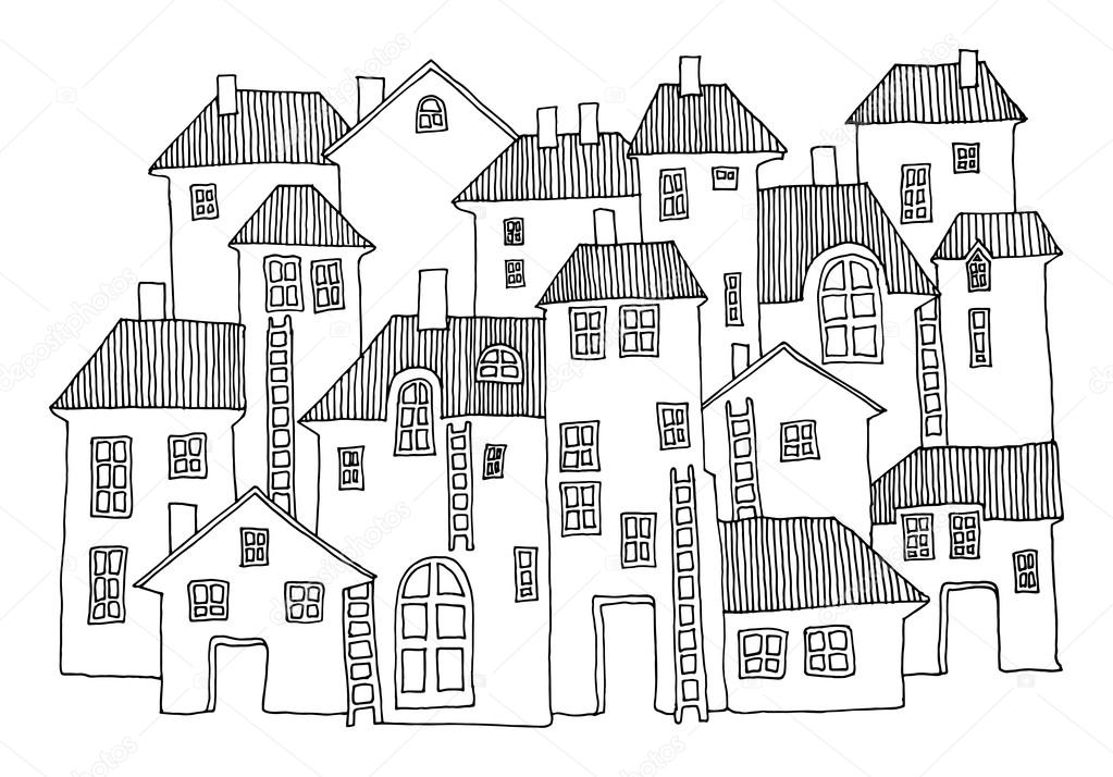 Case di disegno a mano — Vettoriali Stock © _fla #18703567