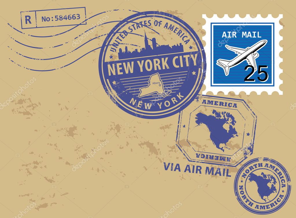 New York, New York City stamp set Stock Vector Image by ©_fla #18848959