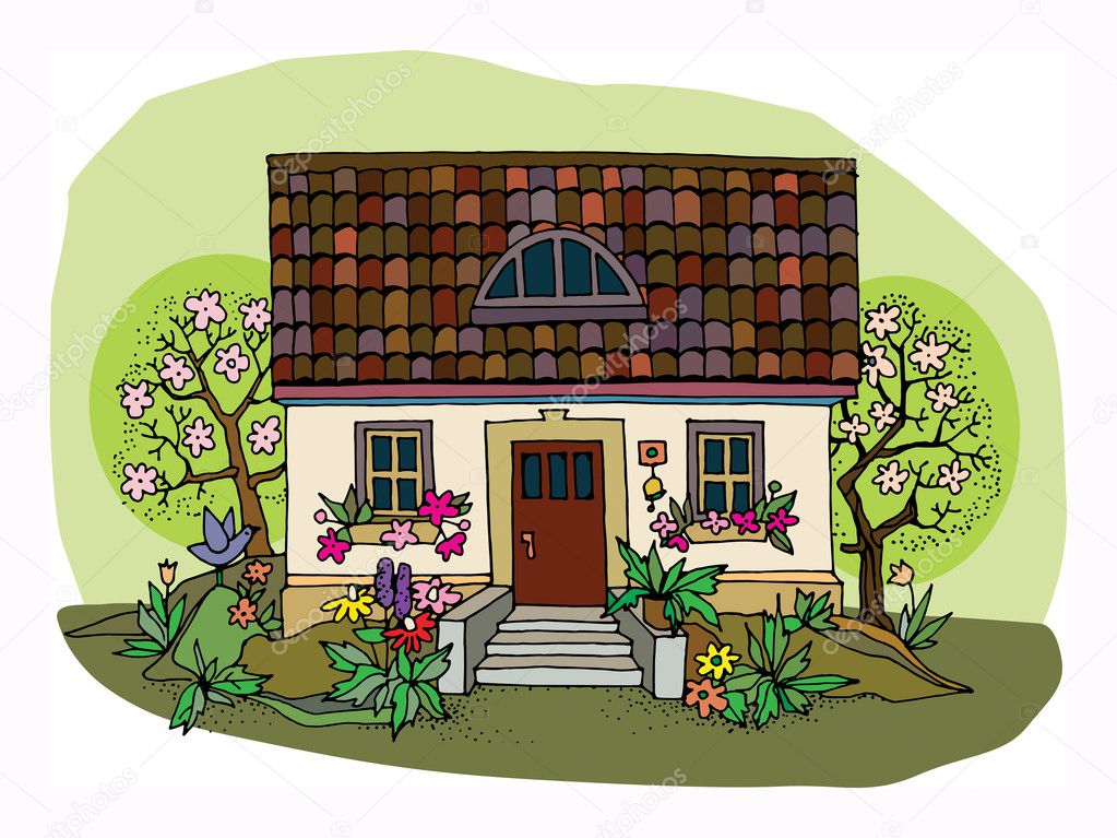 hand ritat hus — Stock Vektor © _fla #21971441