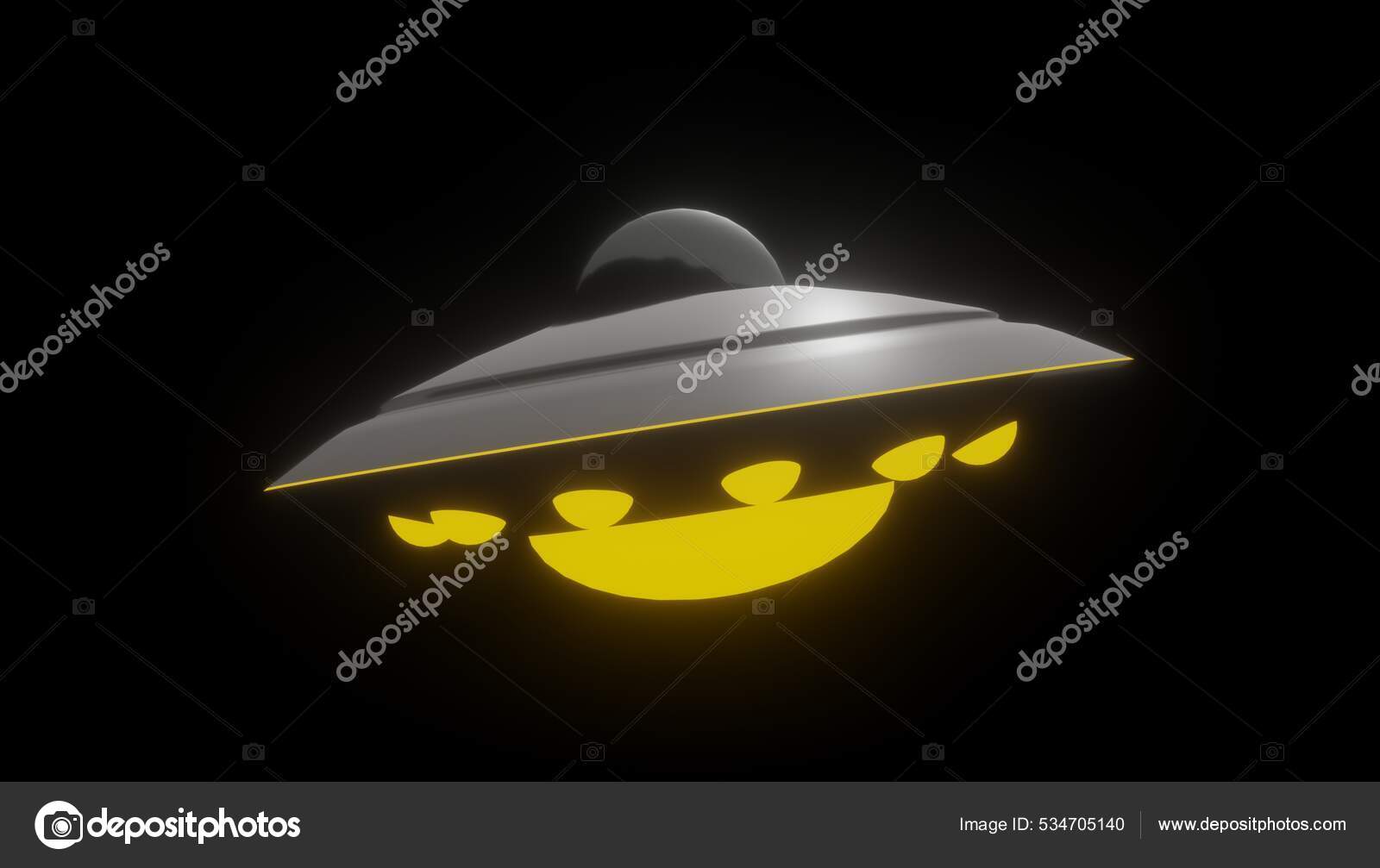 Three Dimensional Illustration Ufo Flying Saucer Alien Invasion ...