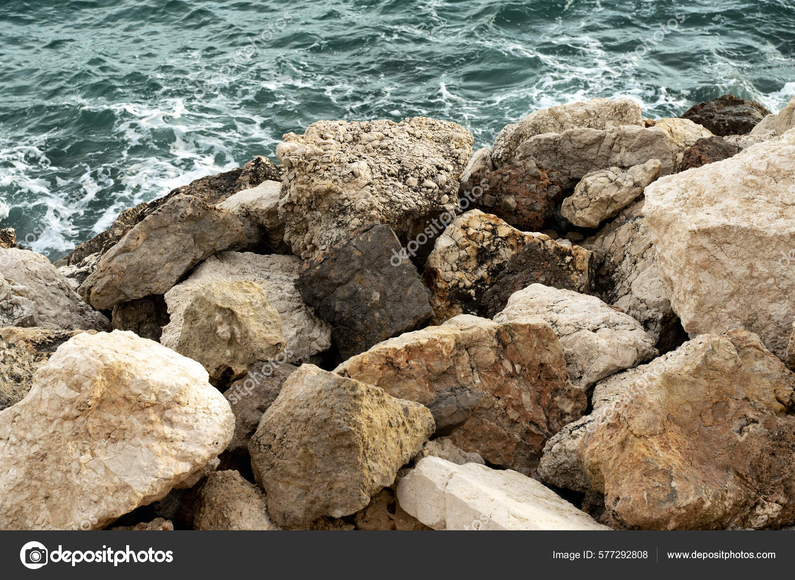 Danger Sea Wave Crashing Rock Coast Spray Foam Storm Ocean Stock Photo ...