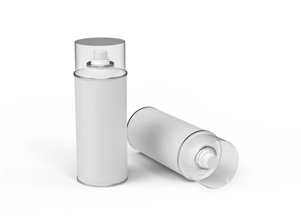 Three Aerosol Spray Cans White Background Isolated Products Rendering ...