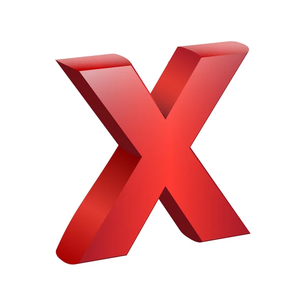 3D Vector red X cross sign icon — Stock Vector © rclassenlayouts #8737915