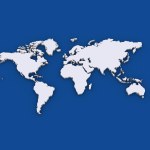 Light blue world map on dark blue background, Elements of this image ...