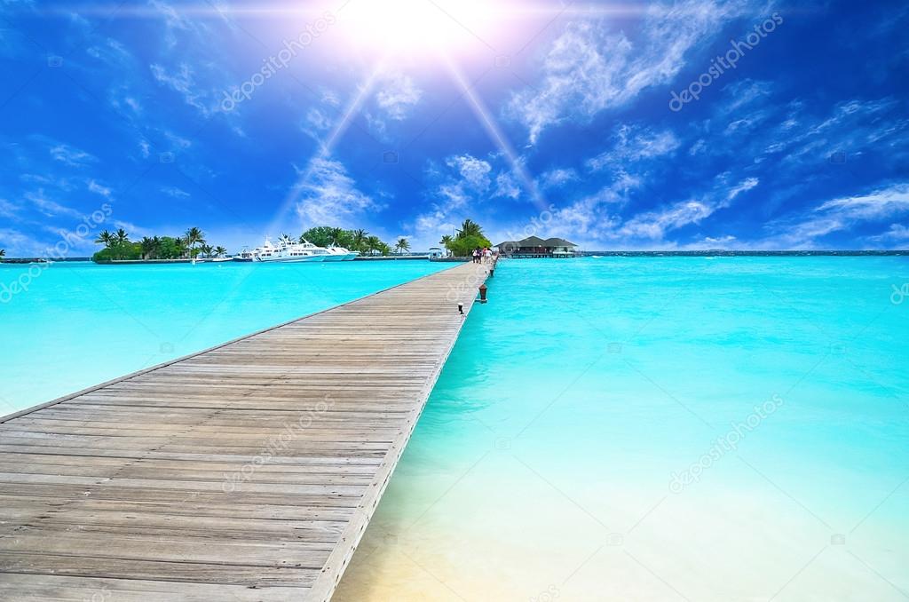 Amazing ocean view on tropical island — Stock Photo © surangastock ...