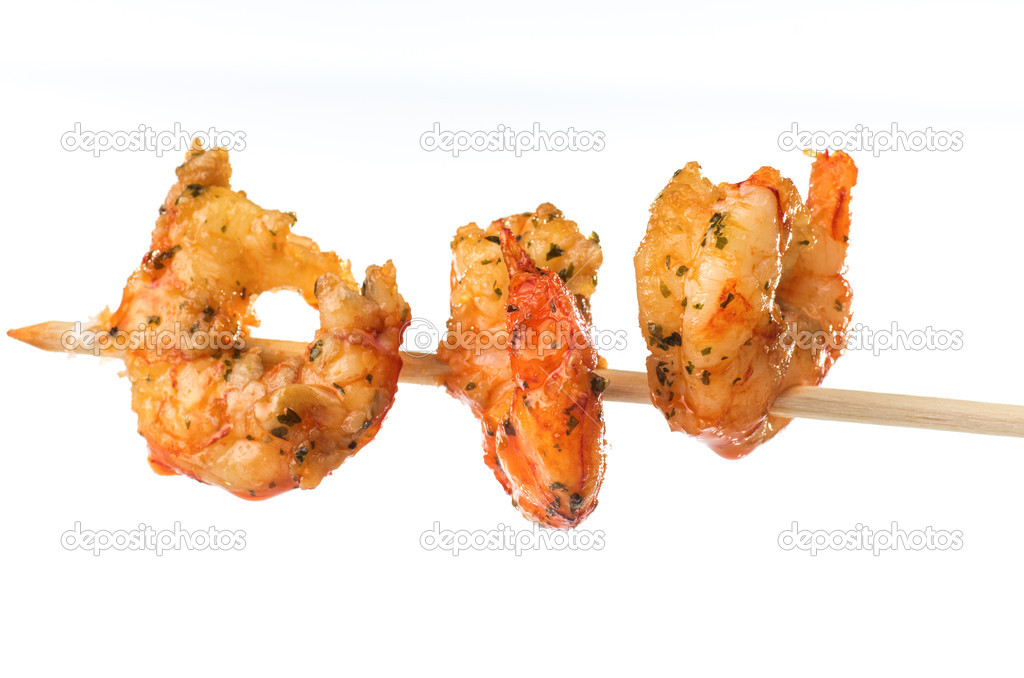 Three shrimp skewer — Stock Photo © luiscarceller #25898265