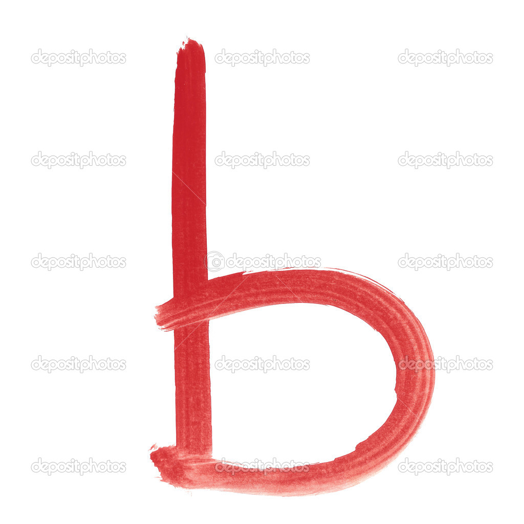 B - Red handwritten letter lower case — Stock Photo © ibreakstock #31447439