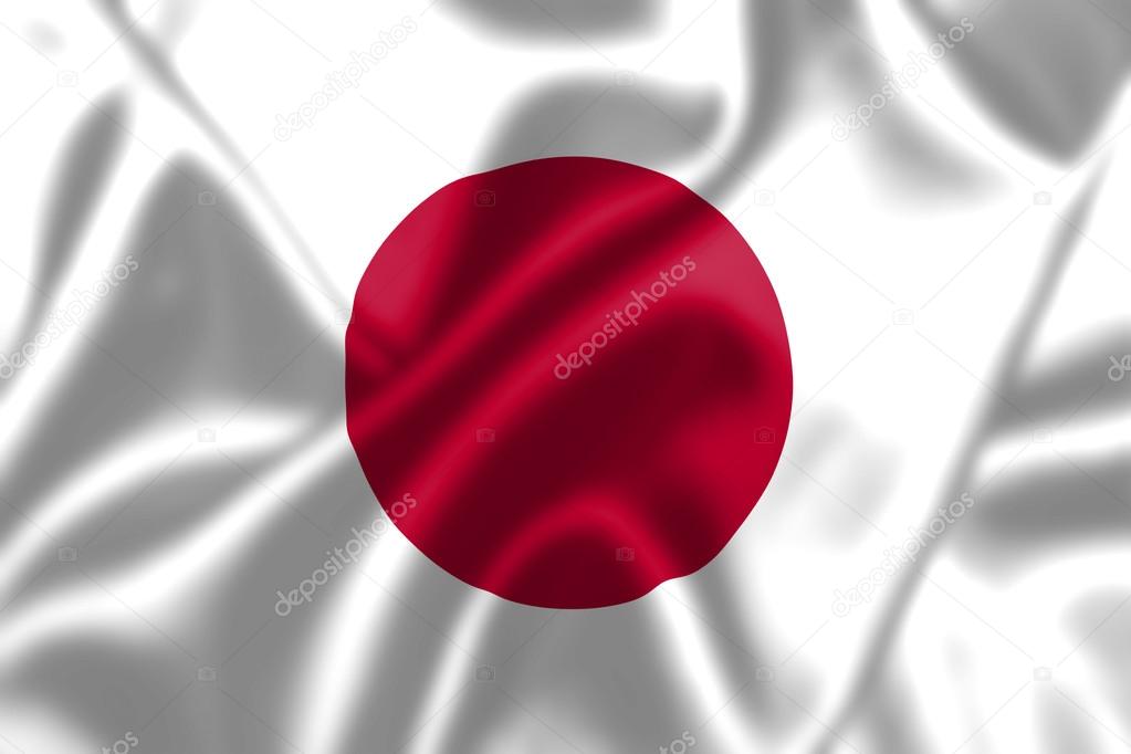 Japan flag blowing in the wind Stock Photo by ©ibreakstock 34252661