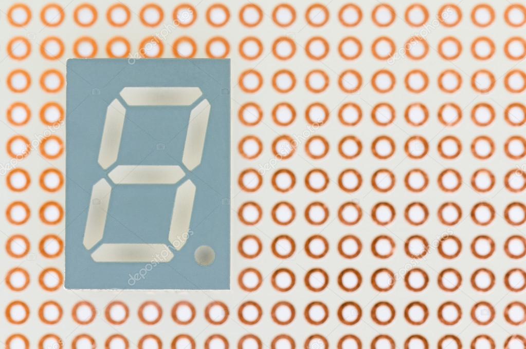 Seven segment led single digit display on a copper breadboard ...