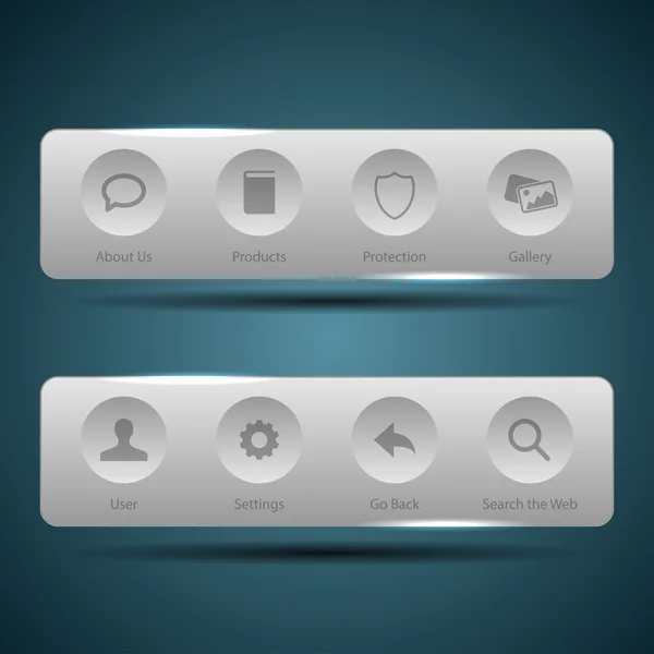 Modern website ui template design. Transparent app user interface wizard buttons on minimalistic ...