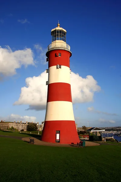 Plymouth Lighthouse with autumn leaves in England Stock Photo by ©samot ...