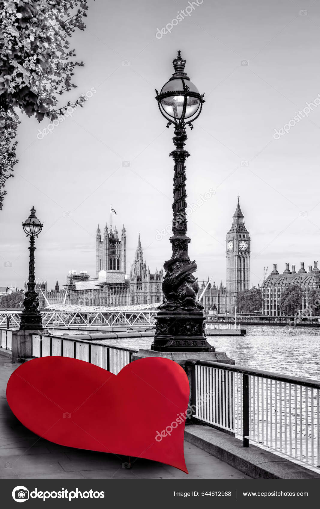 Big Ben Giant Heart Happy Valentine's Day London Stock Photo by ©samot ...