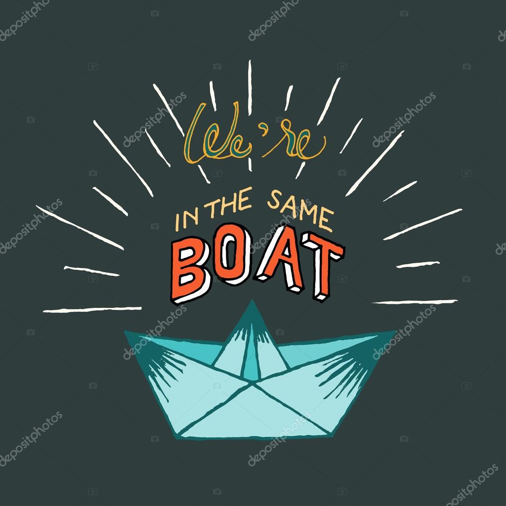 Same Boat concept teamwork — Stock Vector © FatimaJ #44650397