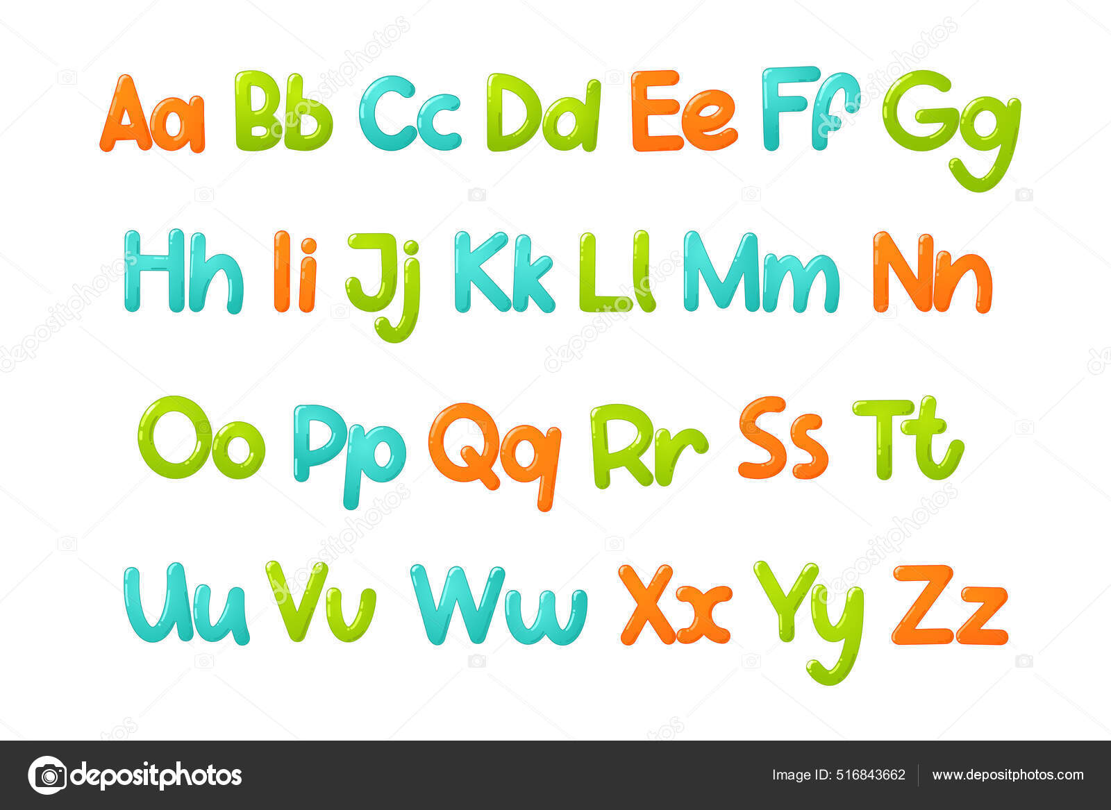 Fuente colorida children. Vector de stock por ©Kandella 516843662