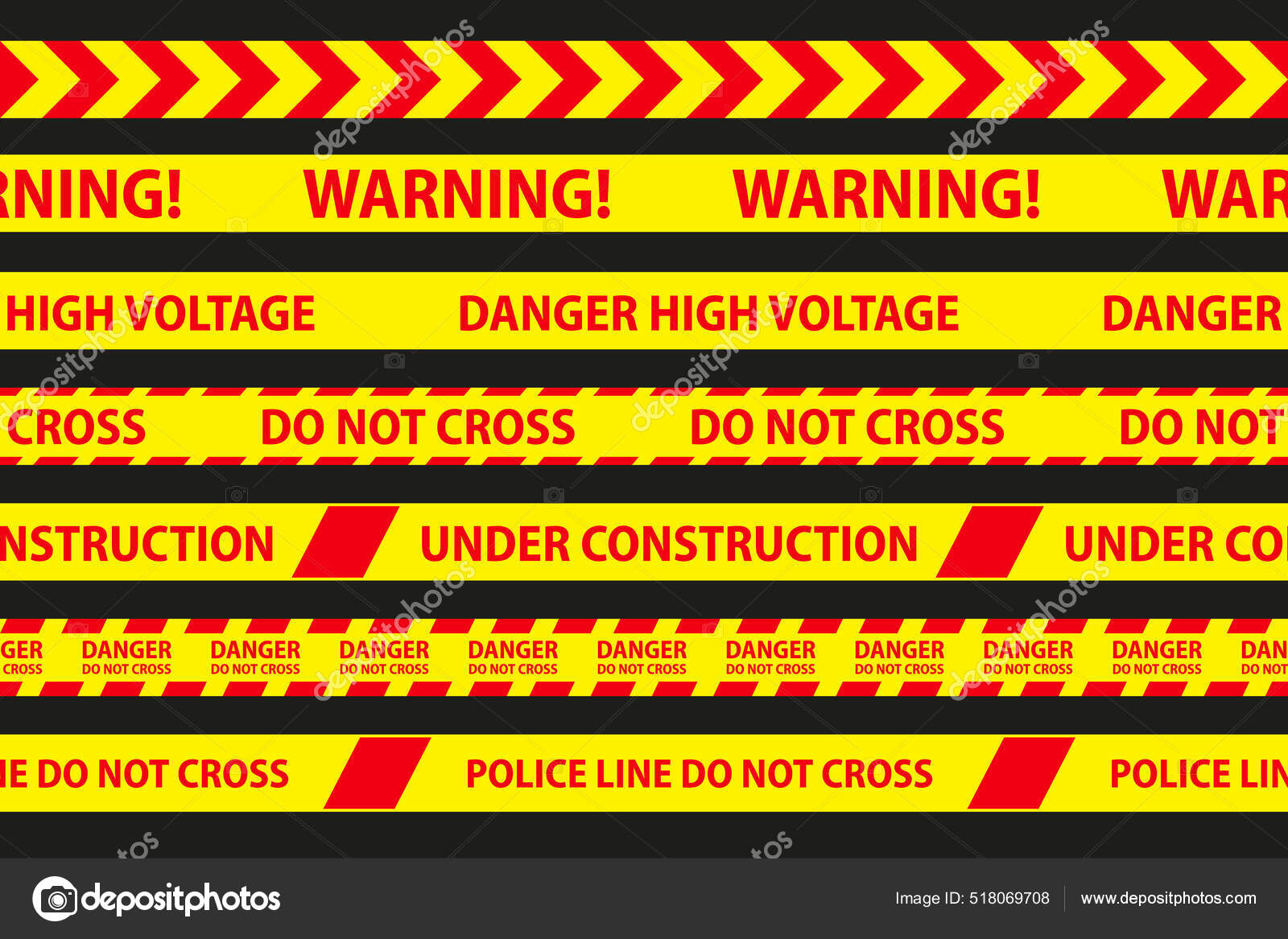 Red Danger Tape Border