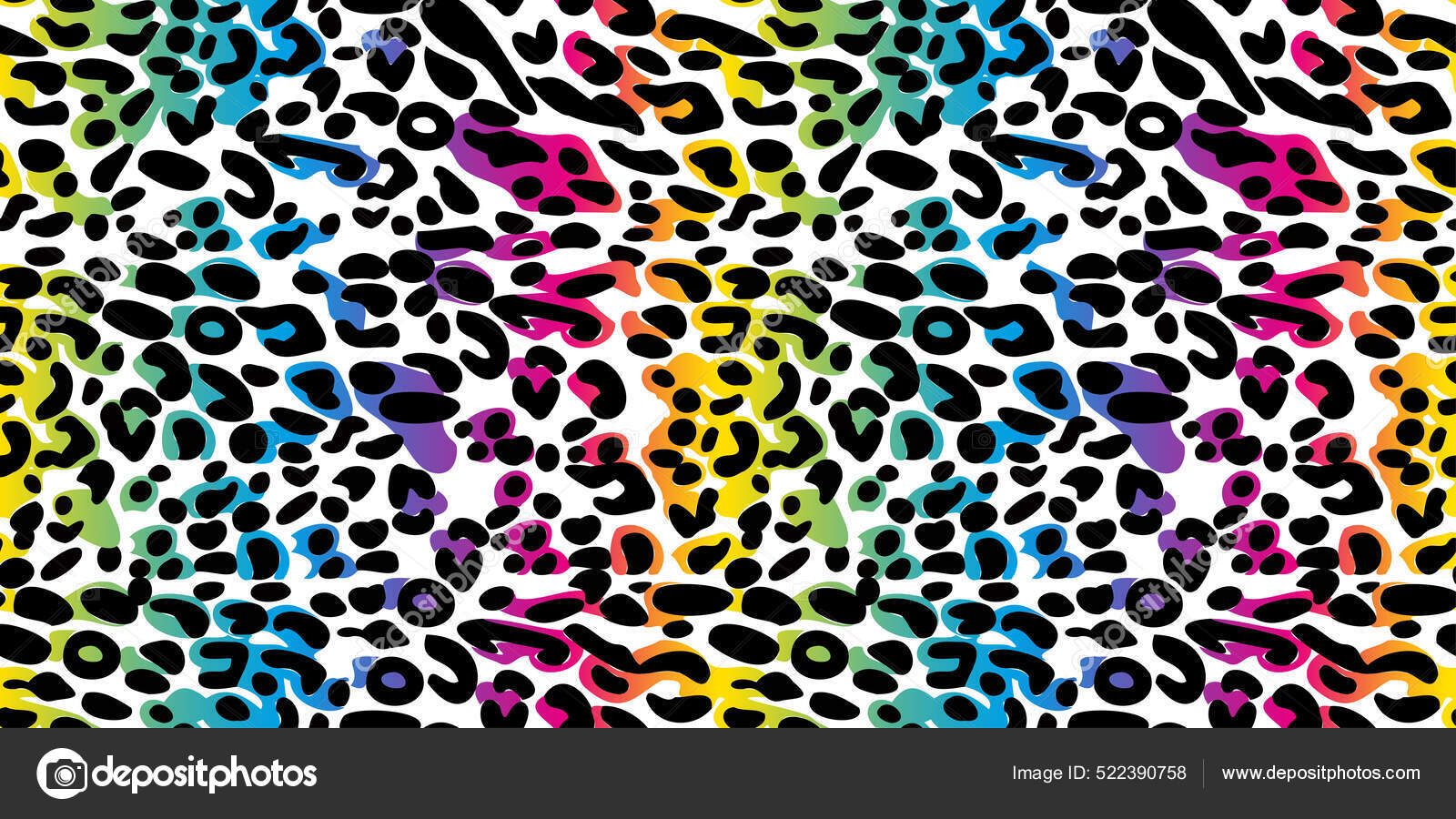 Neon Rainbow Cheetah Print