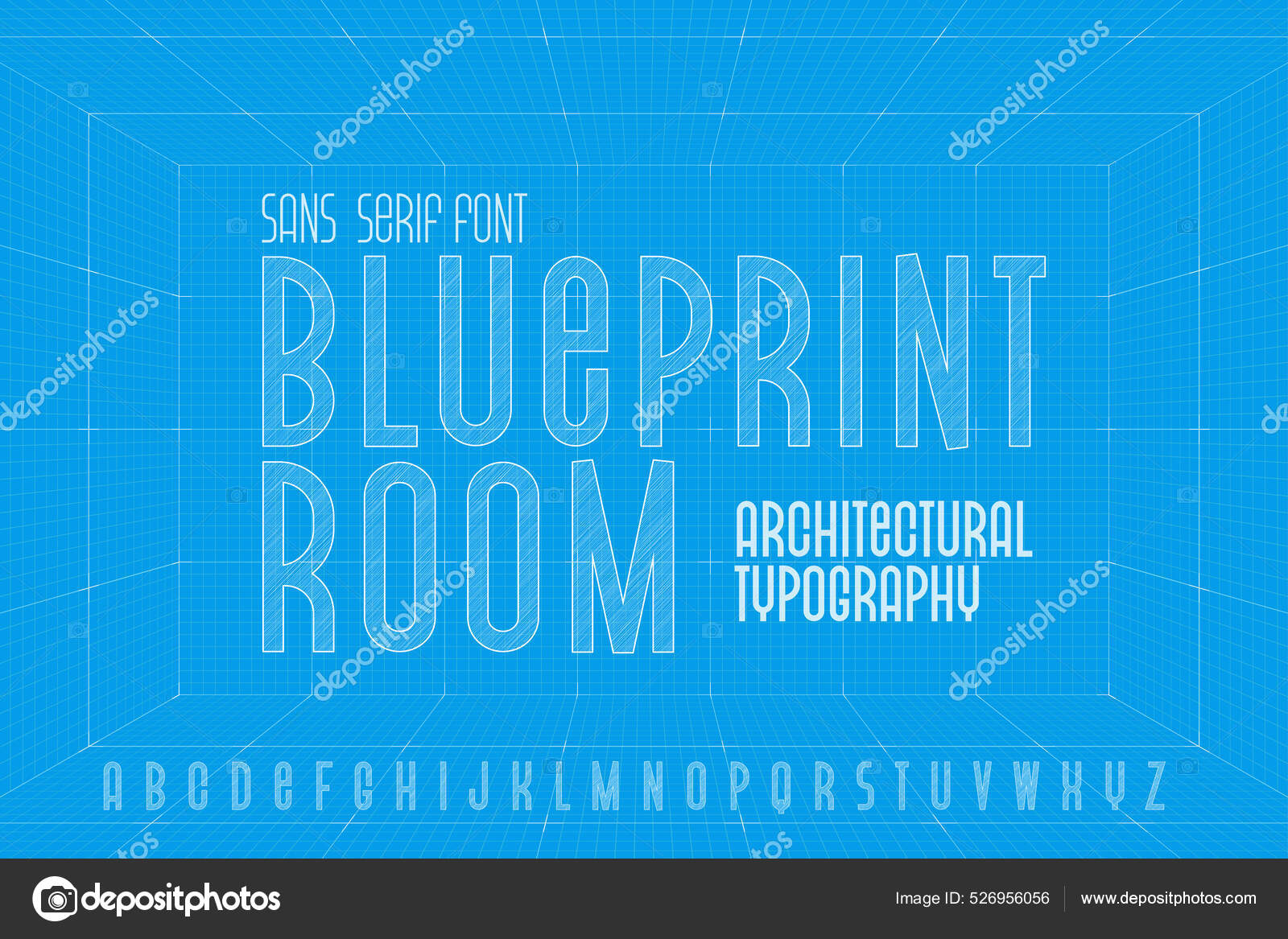 Blueprint architecture font. Stock Vector Image by ©Kandella #526956056