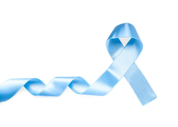 White Awareness Ribbon White Background Top View Stock Photo by ...