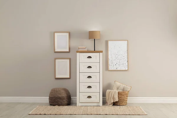 Modern Chest Drawers Living Room Interior Design — Stock Photo ...